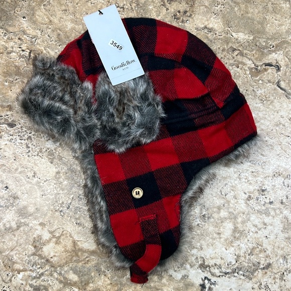 Goodfellow & Co | Accessories | Mens Plaid Faux Fur Trapper Hat ...